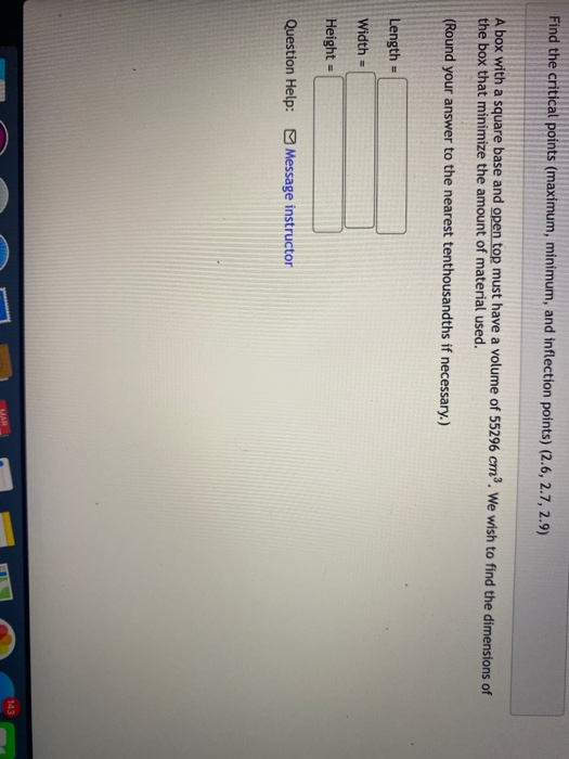 Solved Find The Critical Points Maximum Minimum And
