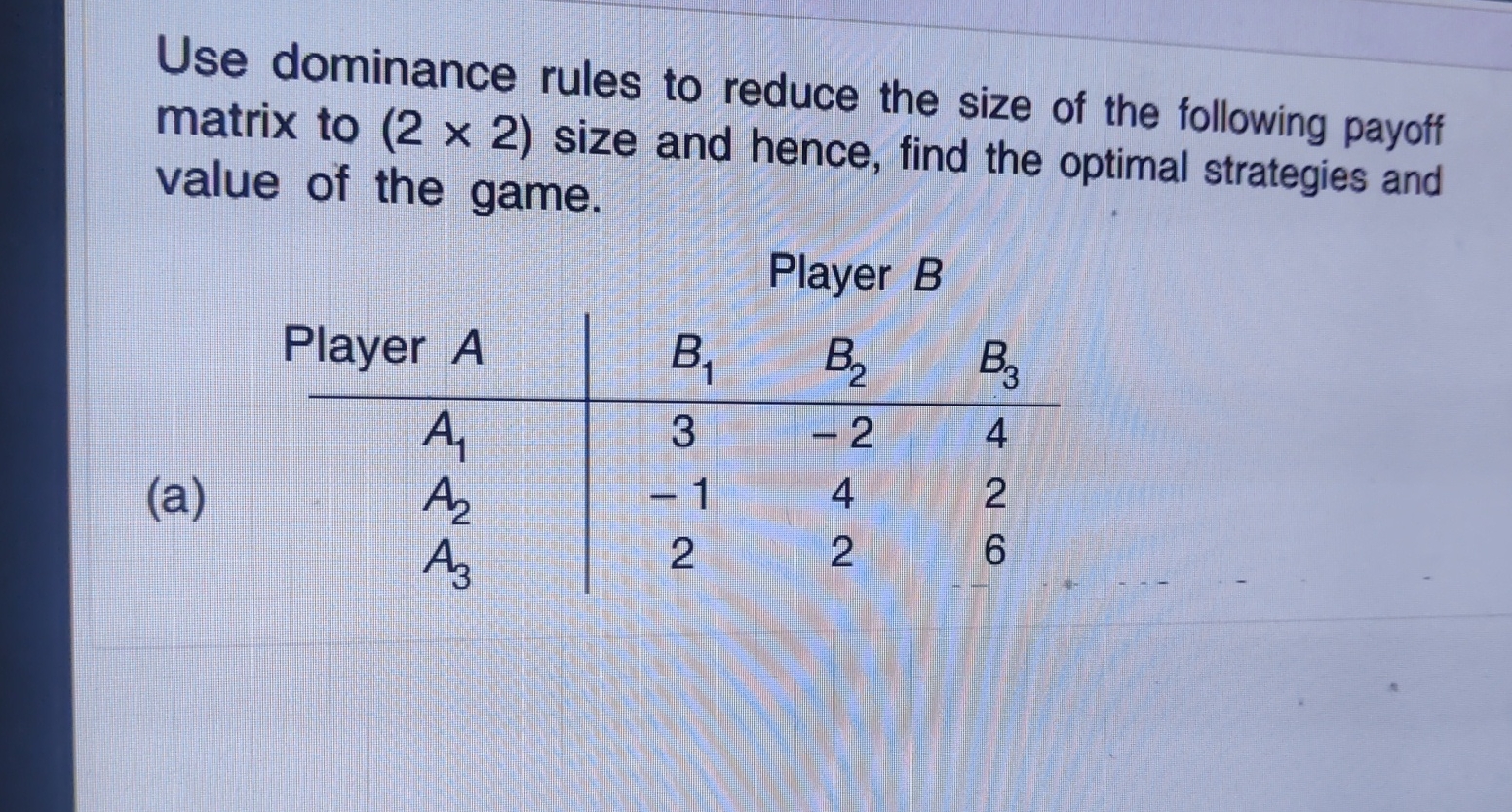 Solved Use dominance rules to reduce the size of the | Chegg.com