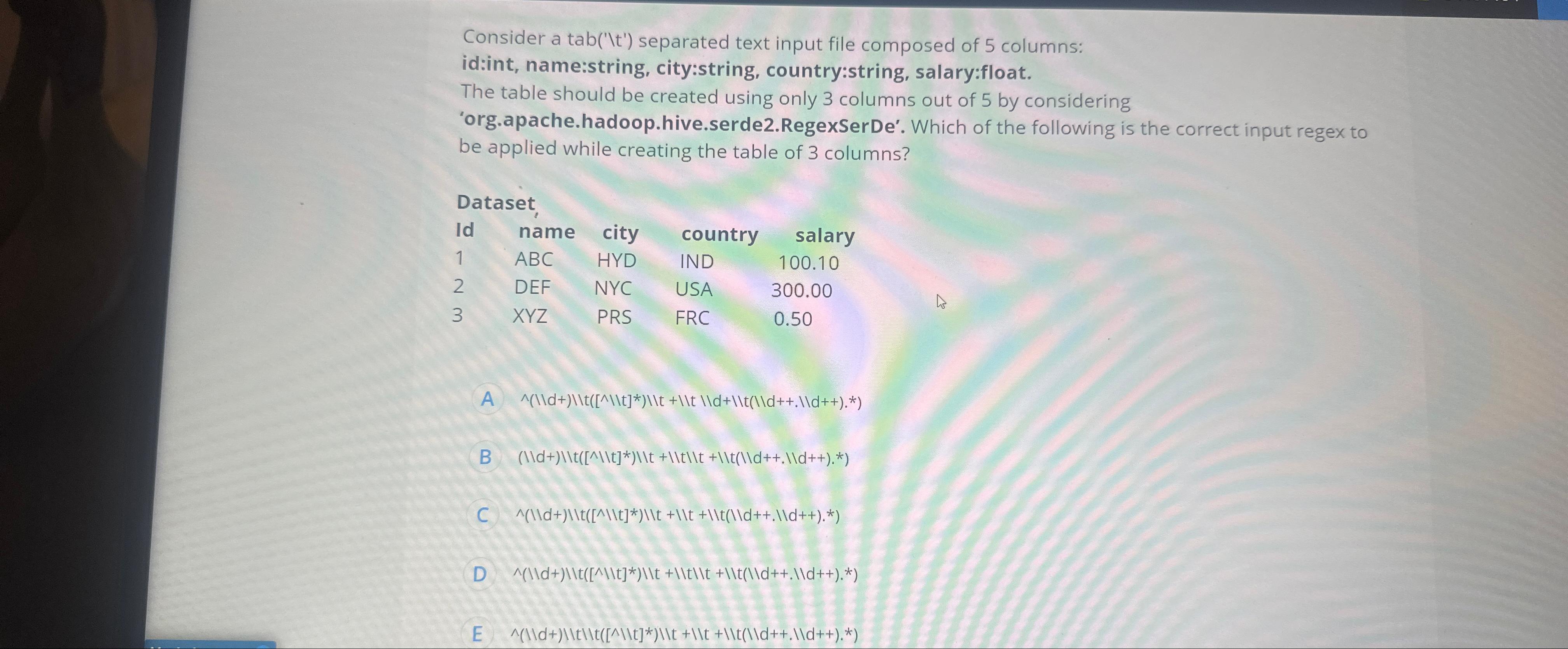 Solved Consider a tab('It') ﻿separated text input file | Chegg.com