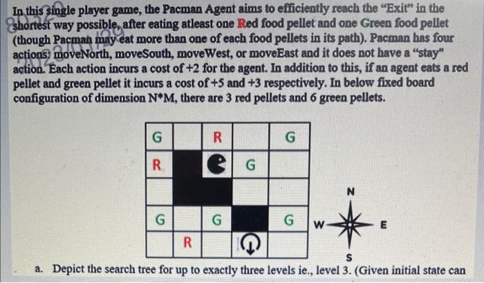 Solved In this single player game, the Pacman Agent aims to | Chegg.com