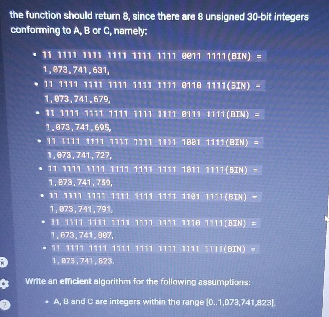 Solved this problem we consider unsigned 30-bit integers, | Chegg.com