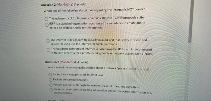 Solved Which one of the following description regarding the | Chegg.com