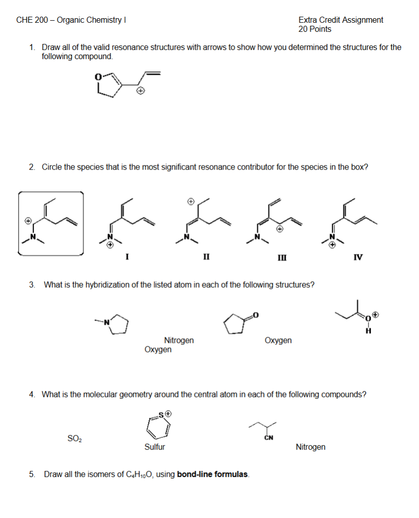 Solved 1. ﻿Draw all of the valid resonance structures with | Chegg.com