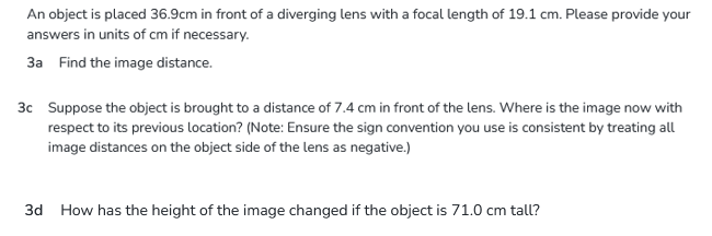 Solved An object is placed 36.9cm ﻿in front of a diverging | Chegg.com