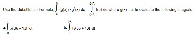 Solved Use the Substitution Formula, | Chegg.com