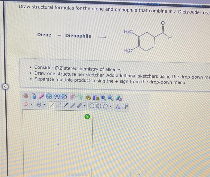 Solved Draw structural formulas for the diene and dienophile | Chegg.com