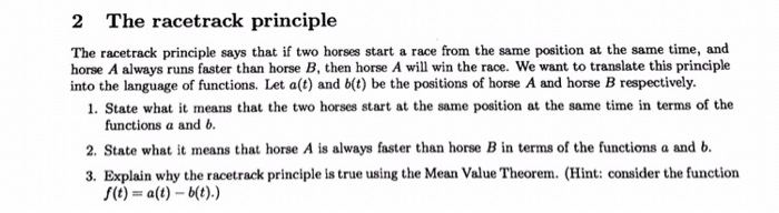 Solved 2 The racetrack principle The racetrack principle | Chegg.com