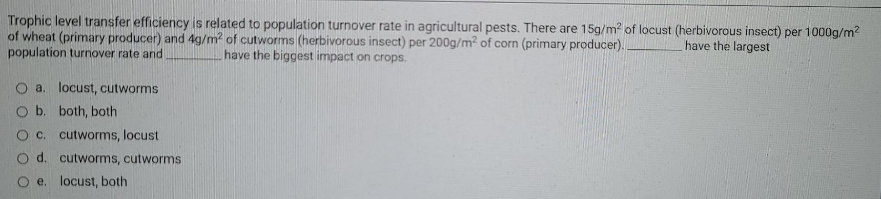 Solved Trophic level transfer efficiency is related to | Chegg.com