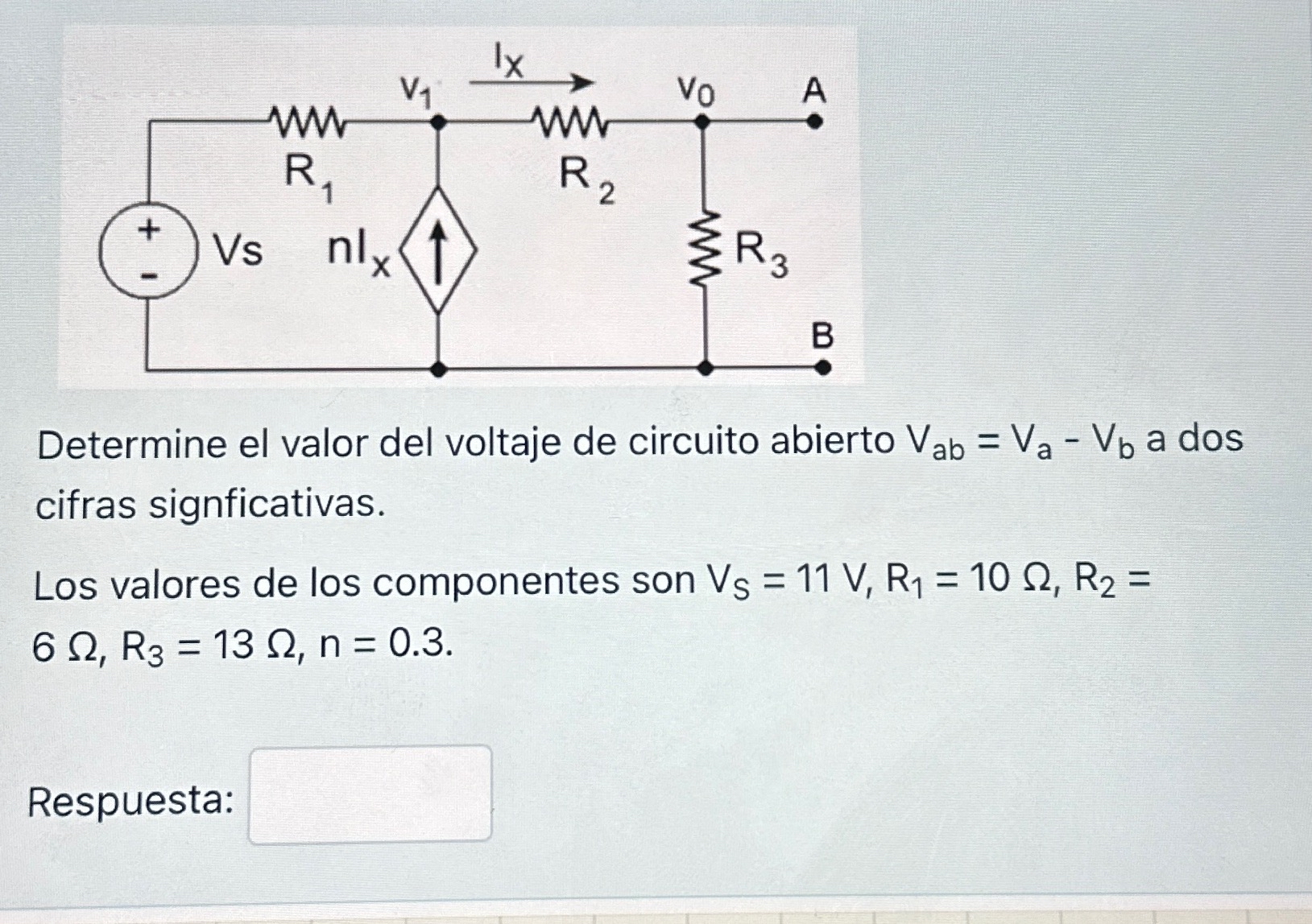 Solved Determine el valor del voltaje de circuito abierto | Chegg.com