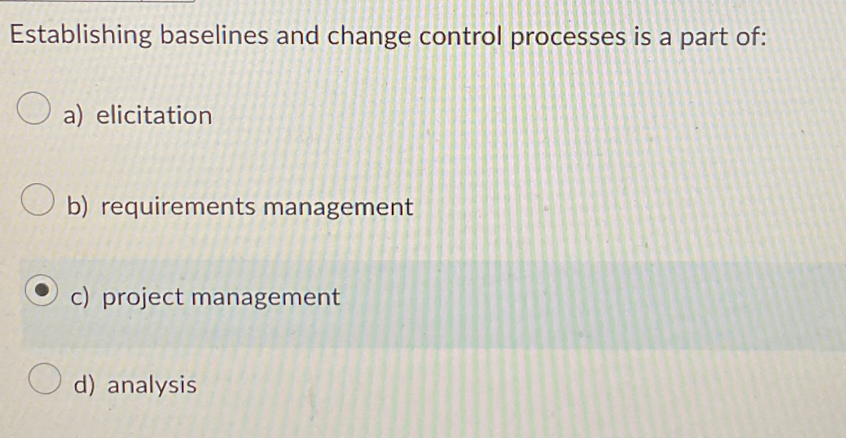 Solved Establishing baselines and change control processes | Chegg.com