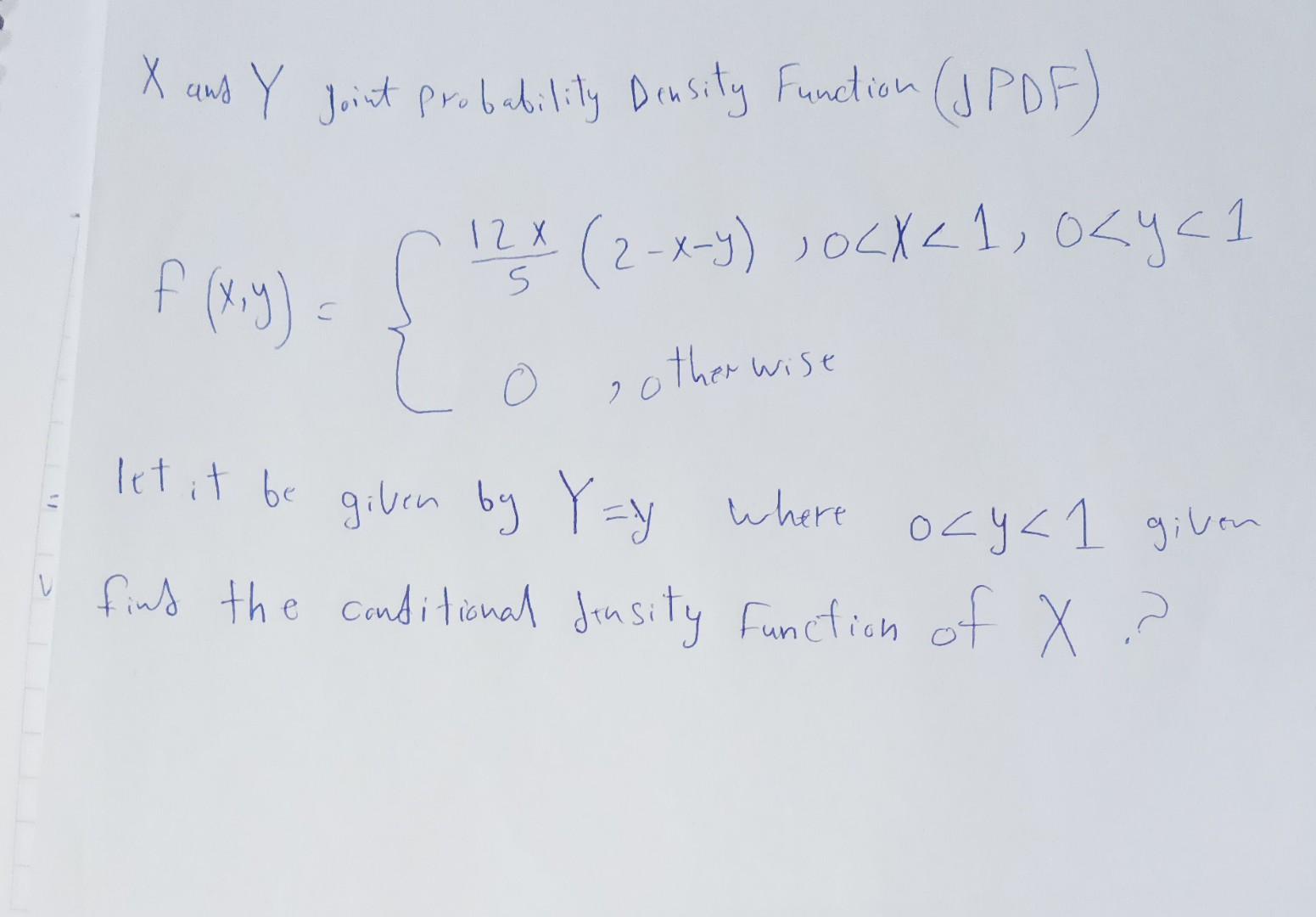 Solved X and Y joint probability Density Function (JPDF) | Chegg.com