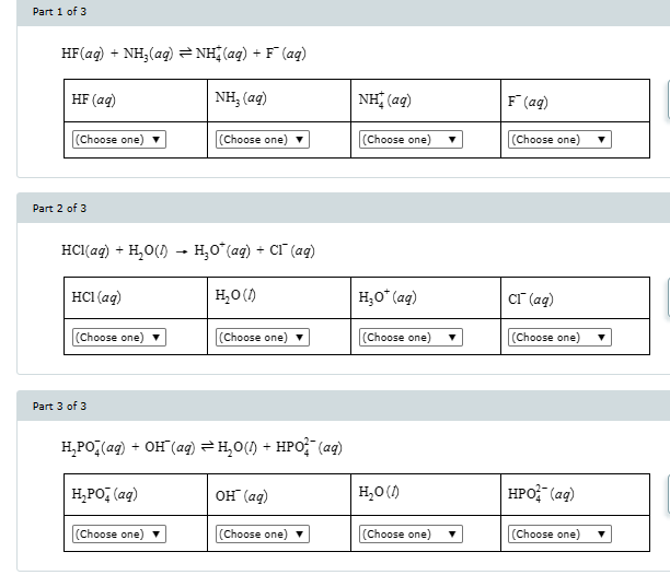 Solved In each equation, determine whether each reactant is | Chegg.com