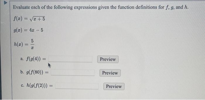 Solved Evaluate each of the following expressions given the | Chegg.com
