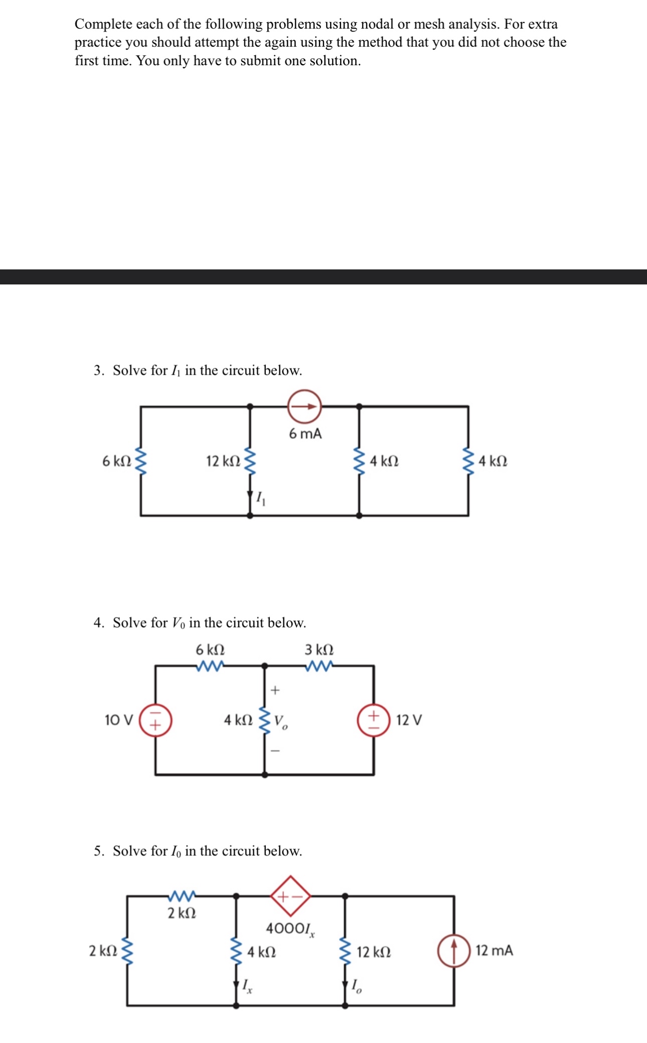 Solved Complete each of the following problems using nodal | Chegg.com