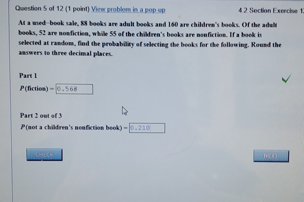 Solved Question 5 of 12 (1 point) View problem in a pop-up | Chegg.com