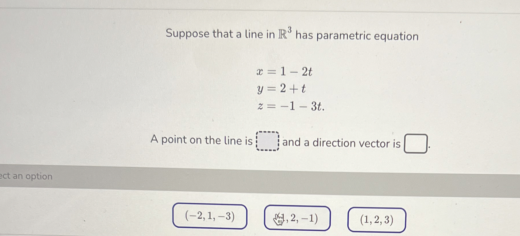 Solved Suppose that a line in R3 ﻿has parametric | Chegg.com
