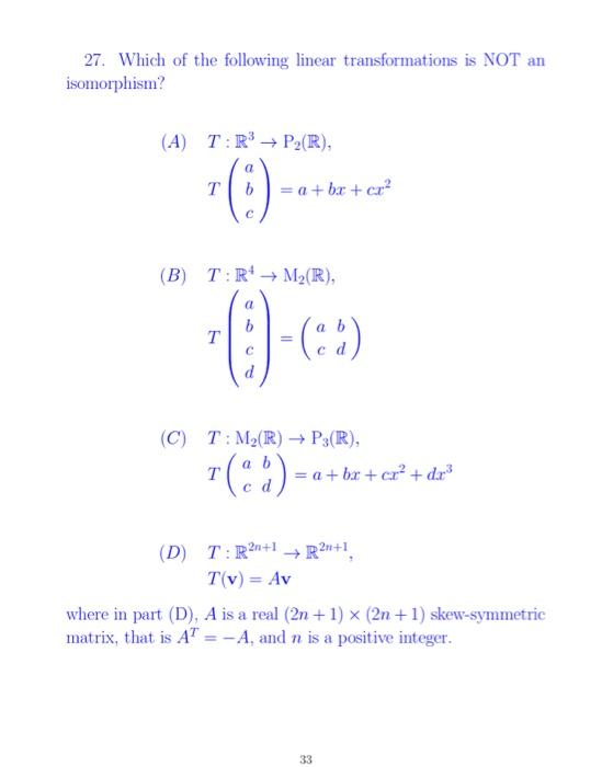 Solved 25. Let \\( T: M_{3}(\\mathbb{R}) \\rightarrow | Chegg.com