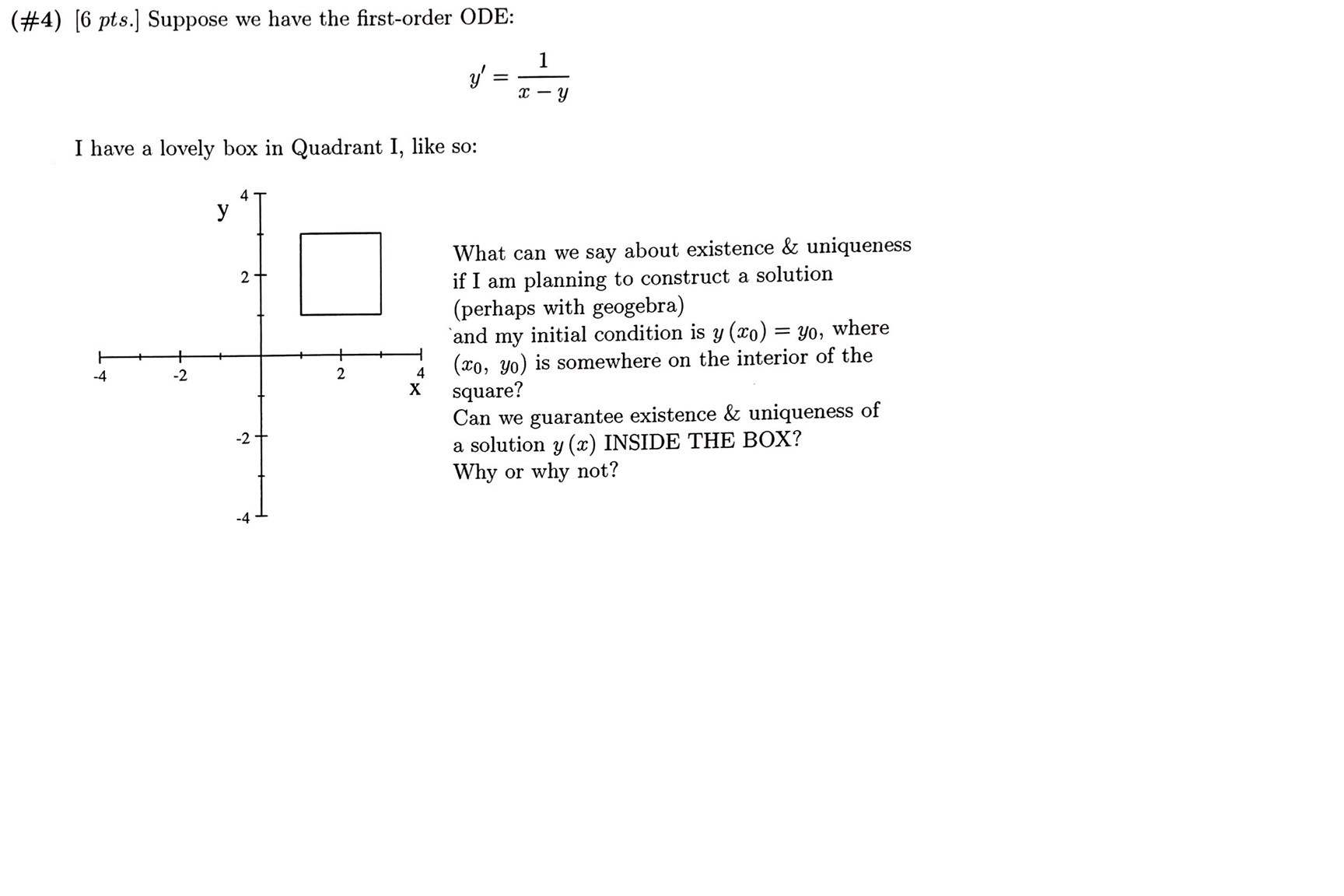 Solved (#4) [6 ﻿pts.] ﻿Suppose we have the first-order | Chegg.com