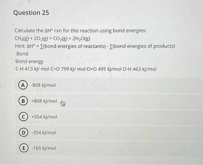 Solved Calculate the ΔH∘ rxn for this reaction using bond | Chegg.com