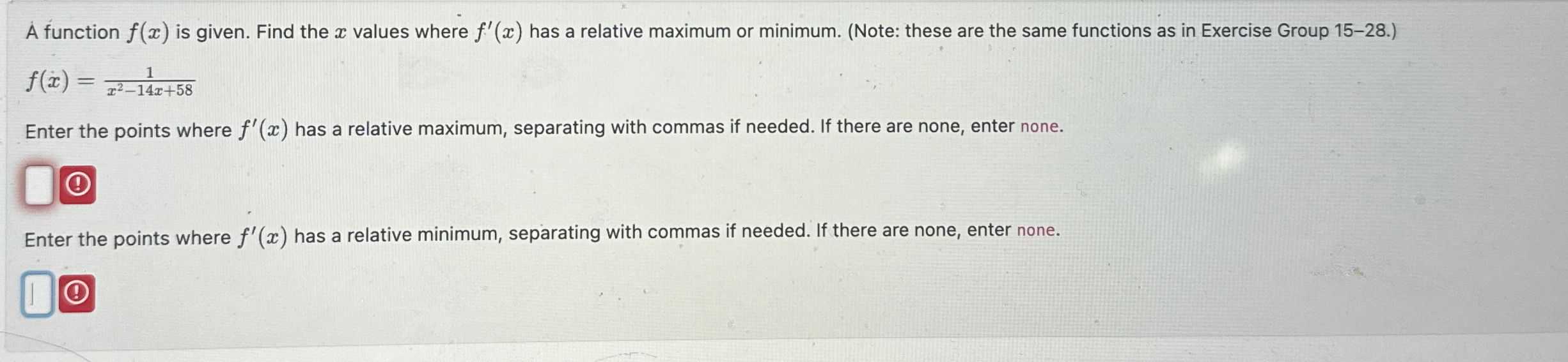 Solved A function f(x) ﻿is given. Find the x ﻿values where | Chegg.com
