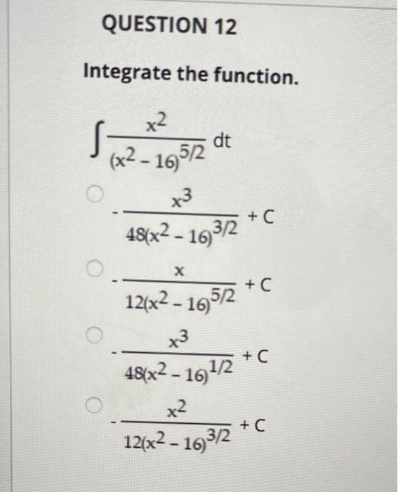 Solved Integrate the function. | Chegg.com