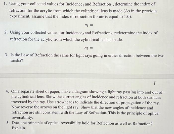 Solved TABLE 5.1 - DATA1. Using your collected values for | Chegg.com