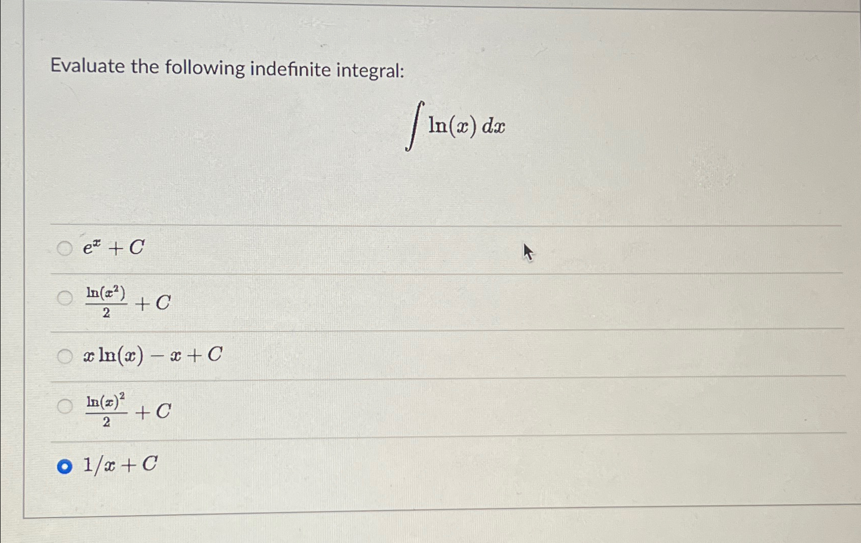 Solved Evaluate the following indefinite | Chegg.com