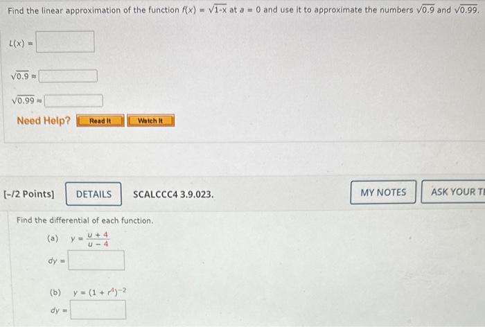 Solved Find the linear approximation of the function | Chegg.com