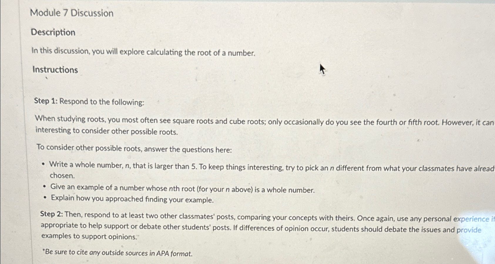 Solved Module 7 ﻿DiscussionDescriptionIn this discussion, | Chegg.com