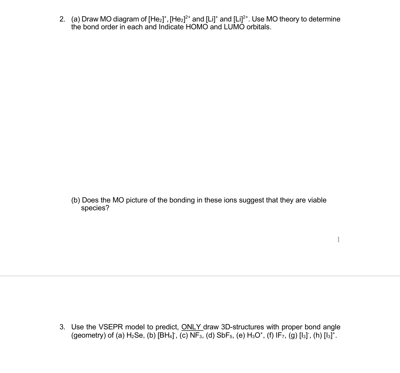 Solved A ﻿draw Mo Diagram Of [he2] [he2]2 ﻿and [li ] And