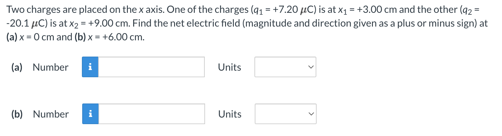 Solved Two charges are placed on the x ﻿axis. One of the | Chegg.com