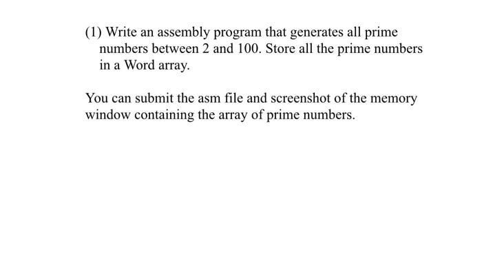 Solved please answer in MASM x86 formatfull code, starting | Chegg.com