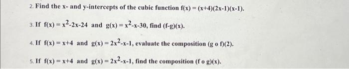 Solved 2. Find the x - and y-intercepts of the cubic | Chegg.com