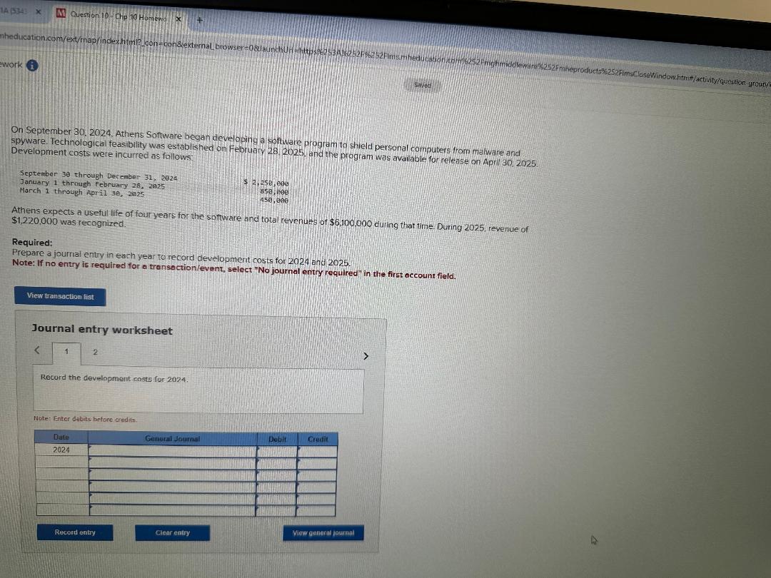 Solved On September 30, 2024, ﻿Athens Software began | Chegg.com