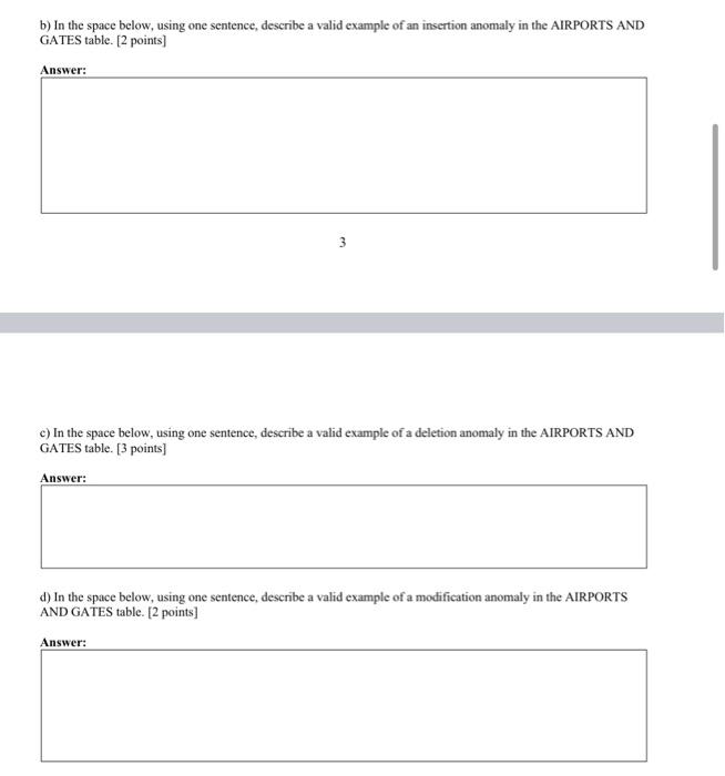 Solved Consider the following relation: AIRPORTS AND GATES | Chegg.com