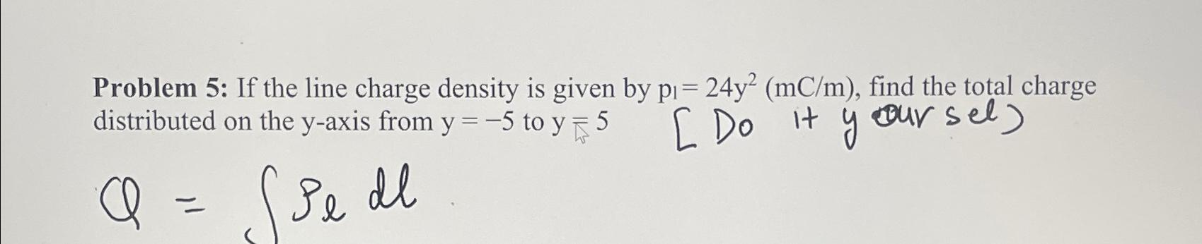 Solved Problem 5: If the line charge density is given by | Chegg.com