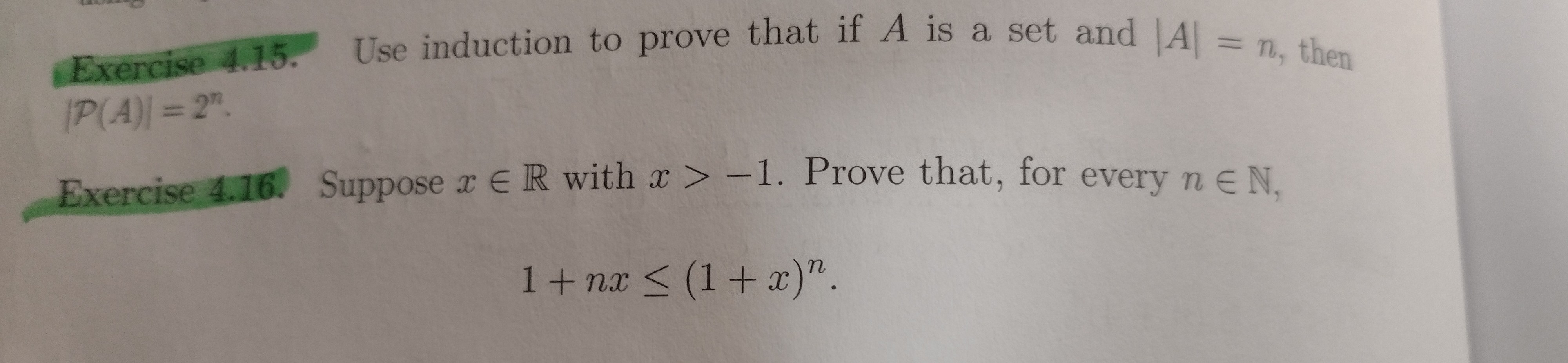 Solved Exercise 4.15. ﻿Use induction to prove that if A ﻿is | Chegg.com