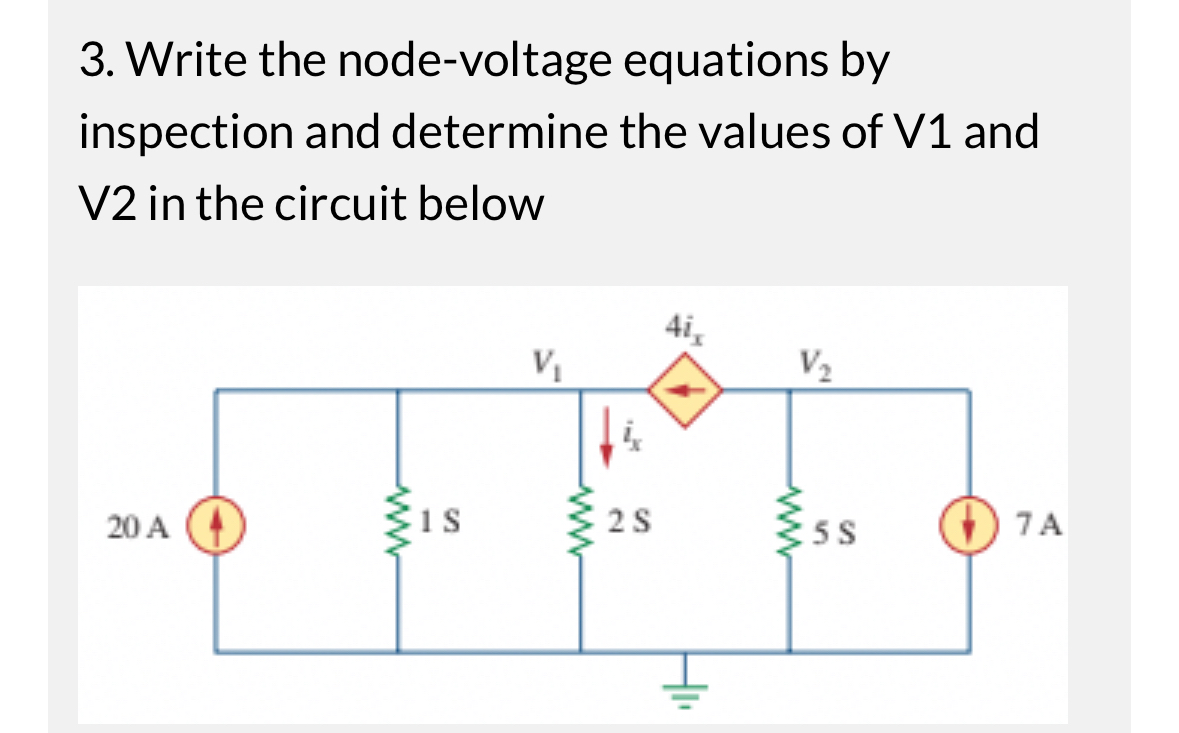 Solved by an EXPERT Write the node-voltage equations by inspection and | Chegg.com