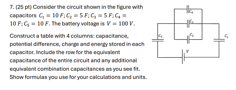 Solved (25pt) ﻿Consider the circuit shown in ﻿the figure | Chegg.com