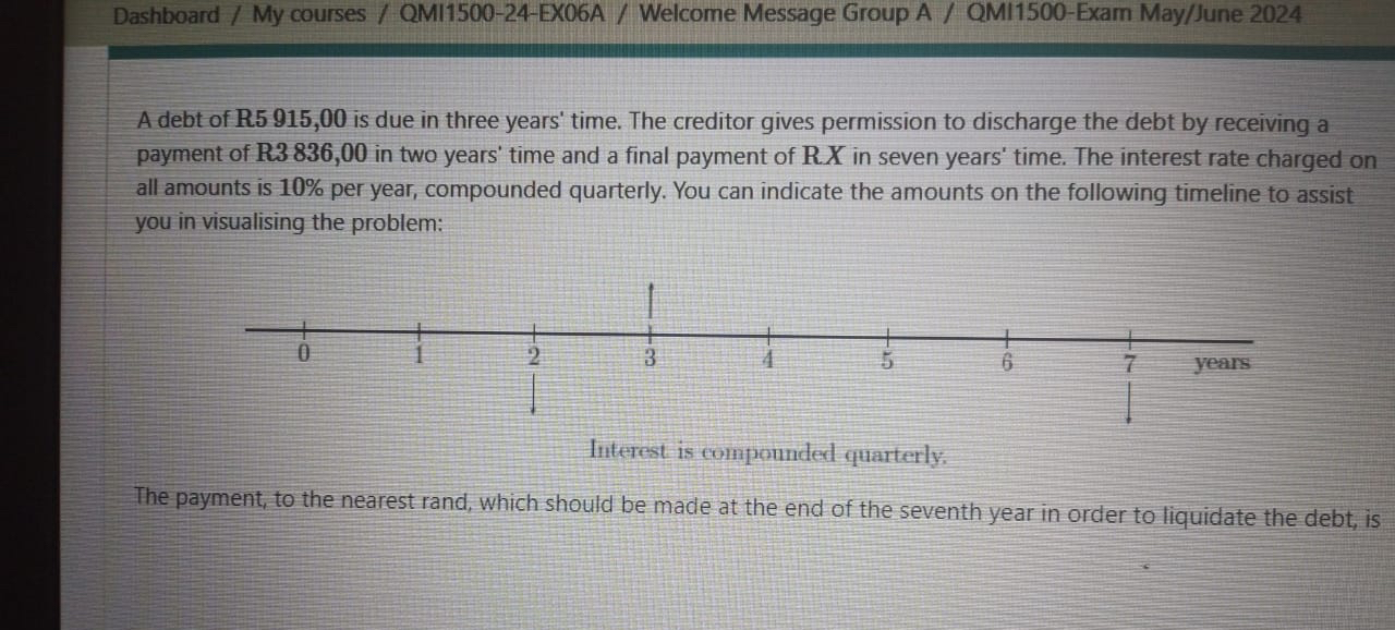 Solved Dashboard / ﻿My courses / ﻿QMI1500-24-EX06A / | Chegg.com