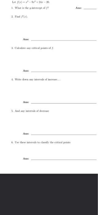 Solved Let f(x)=x3−9x2+24x−20. 1. What bs the g-interope of | Chegg.com