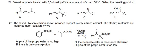 Solved 21. Benzaldehyde is treated with | Chegg.com