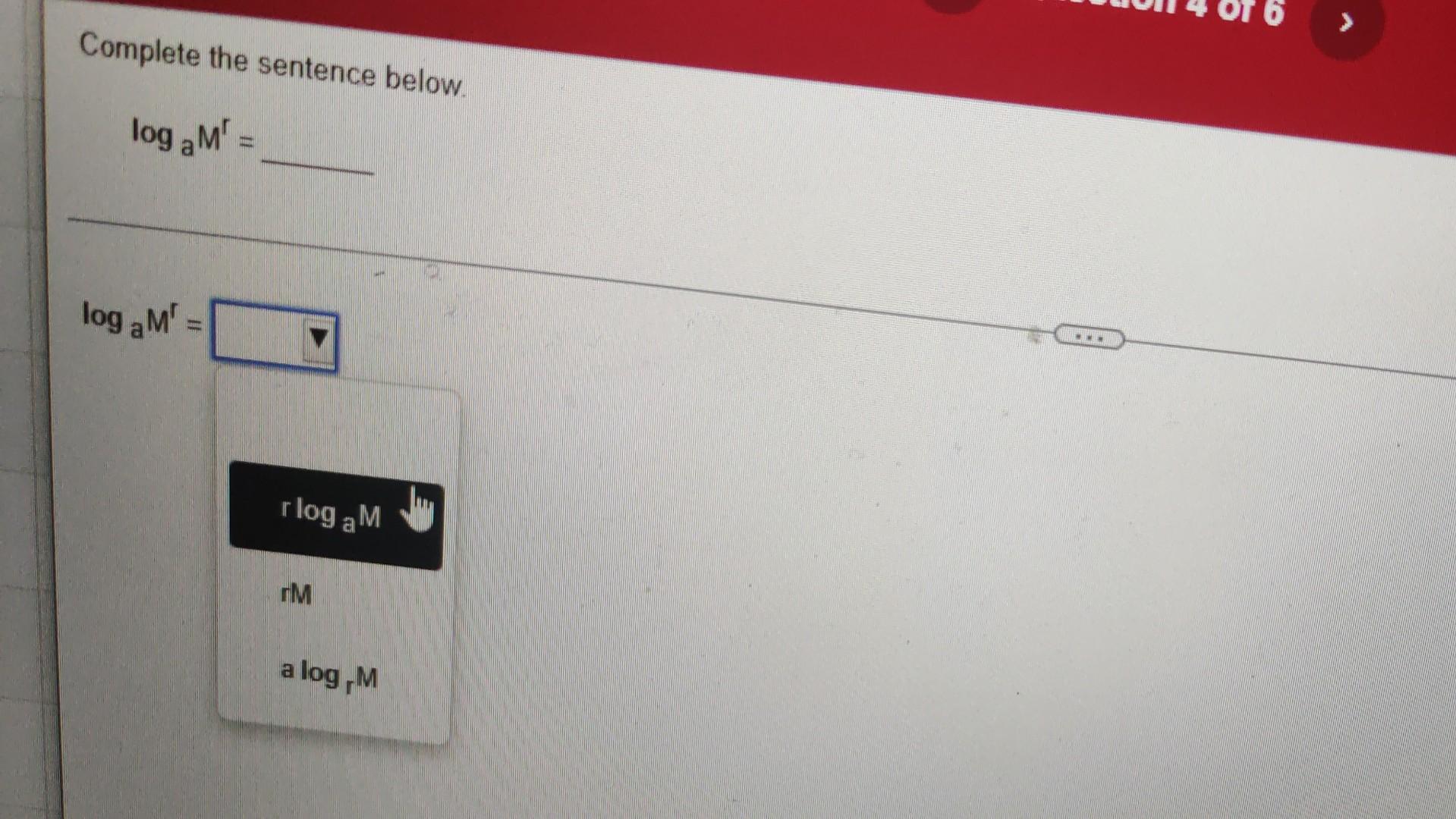 Solved Complete the sentence below. log a1 = log a1= | Chegg.com