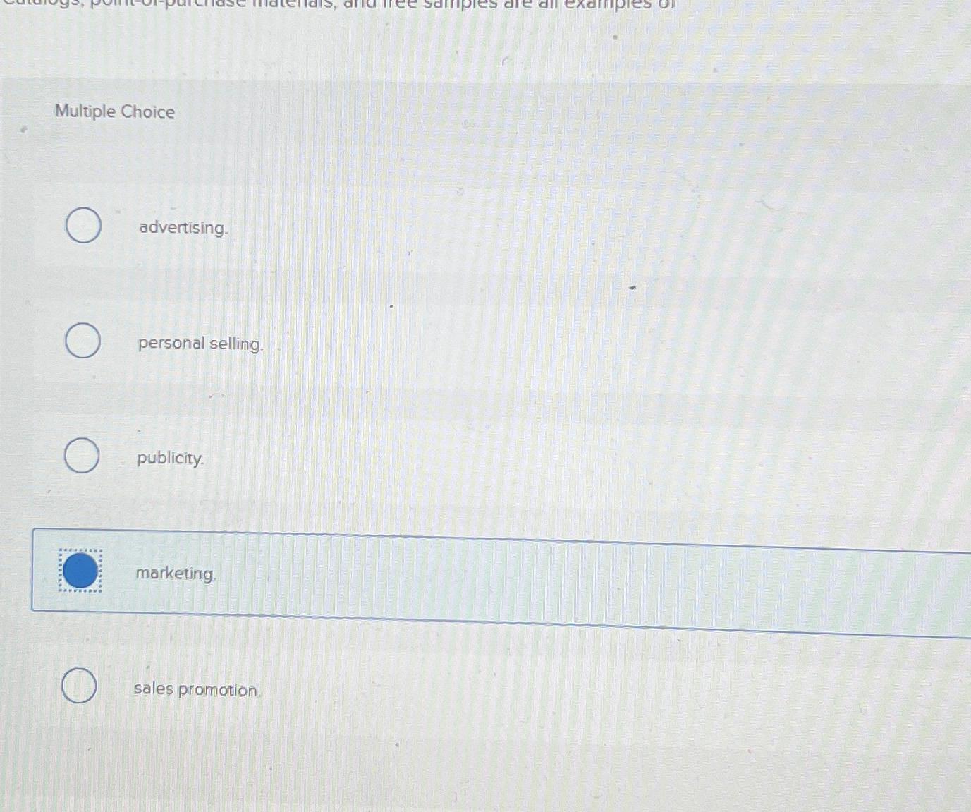 Solved Multiple Choiceadvertising.personal | Chegg.com