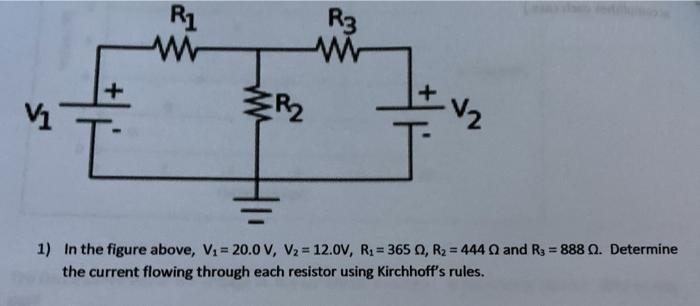 Solved R1 R3 V 4 ER2 I v2 J 1) In the figure above, Vi= 20.0 | Chegg.com