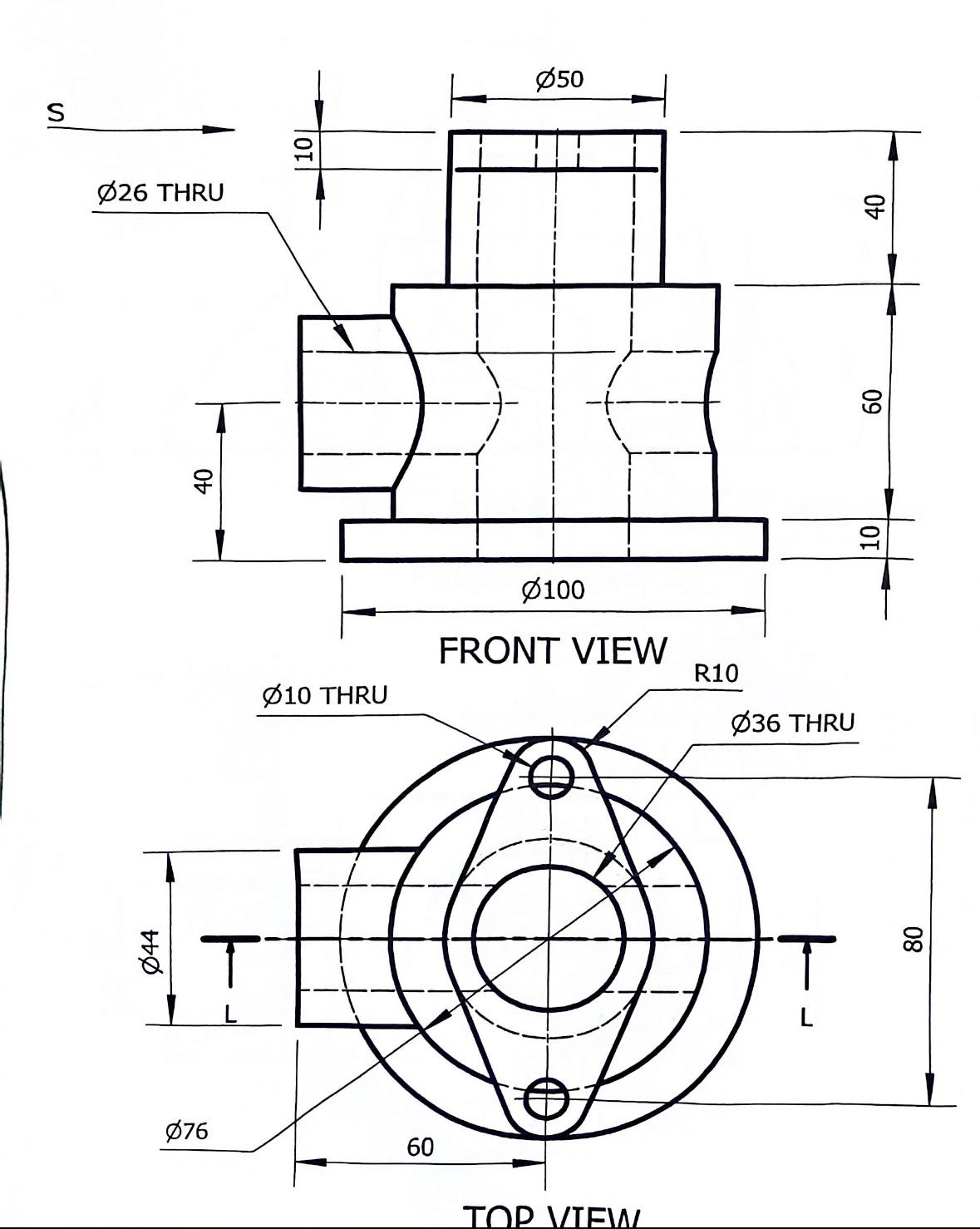 Solved Draw isometric and Missing view and Sections | Chegg.com Solved Draw isometric and Missing view and Sections | Chegg.com