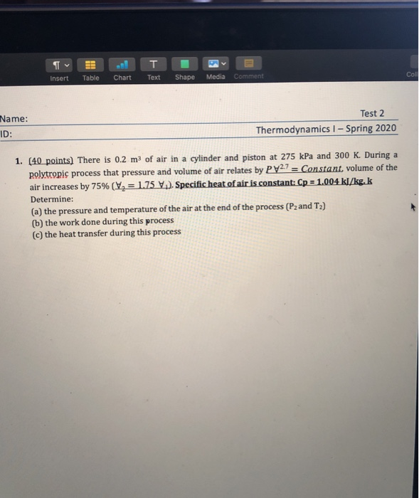 Solved TE ! TE Insert Table Chart Text Shape Media Comment | Chegg.com