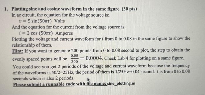 1 Plotting Sine And Cosine Waveform In The Same 