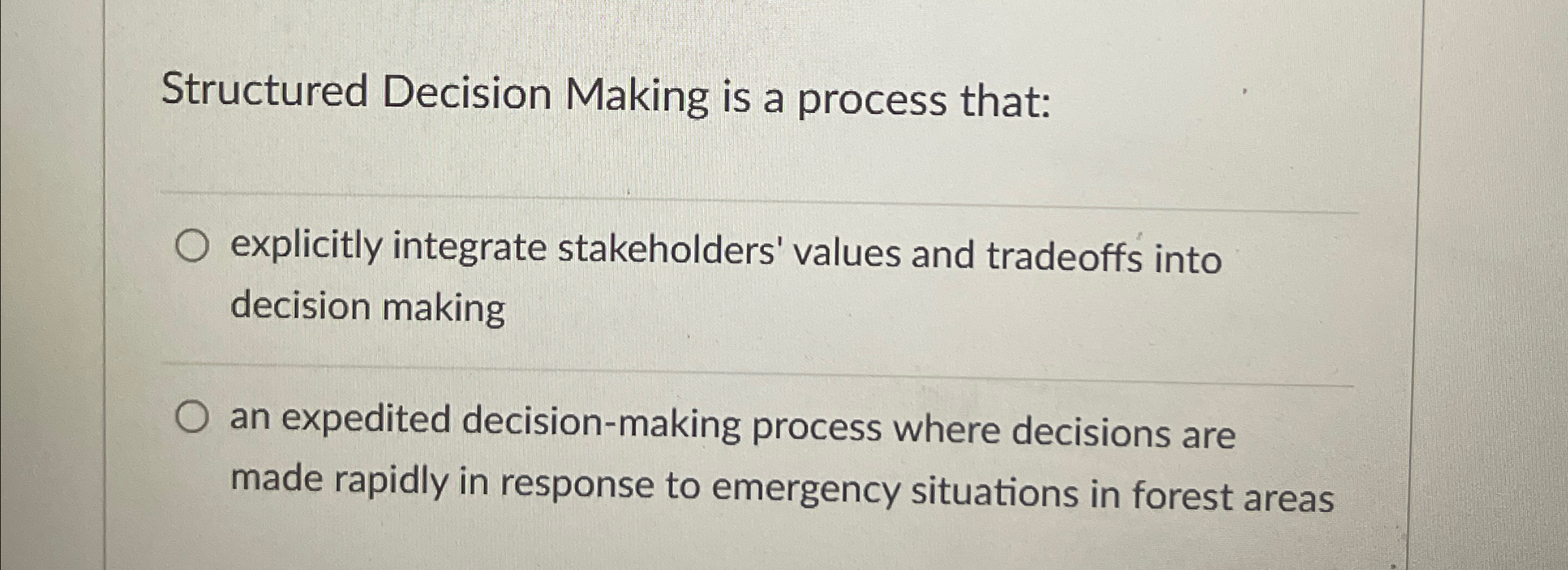 Solved Structured Decision Making is a process | Chegg.com