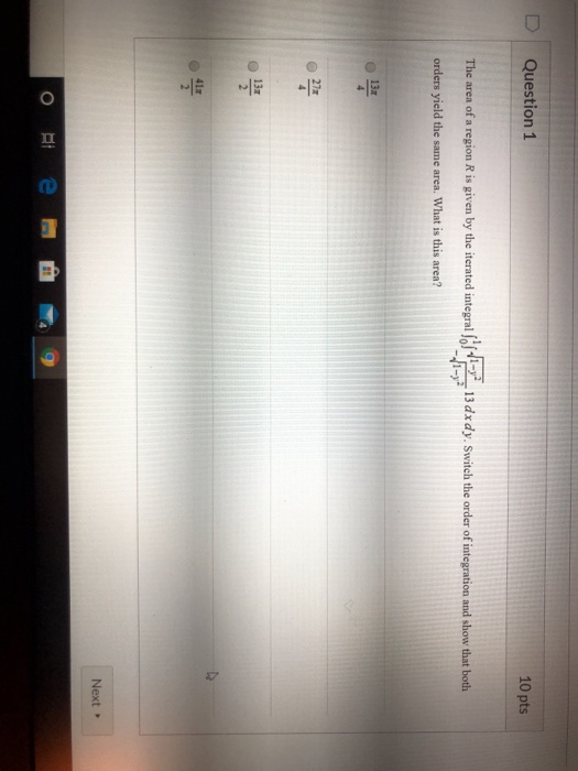 Solved Question 1 10 pts The area of a region R is given by | Chegg.com